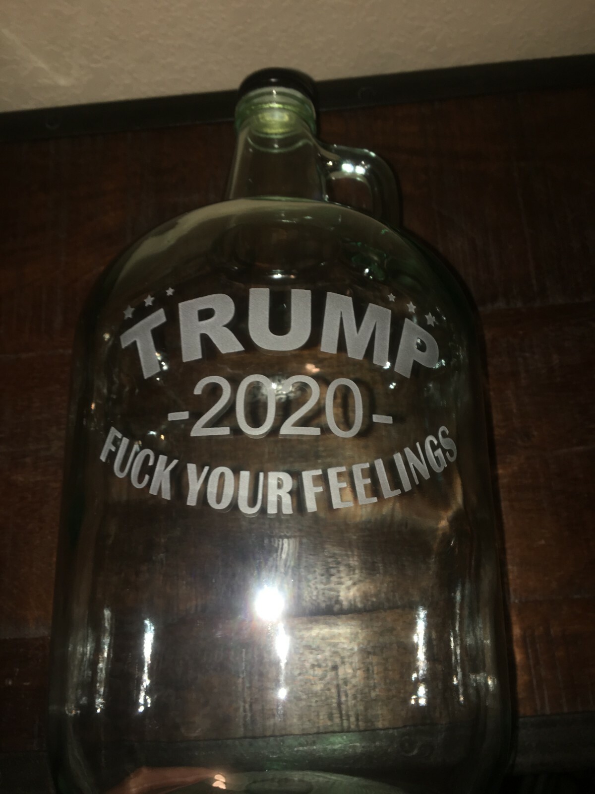 Donald Trump 2020 MAGA 1 Gallon Glass Jug Engraved Republican F*CK Your ...