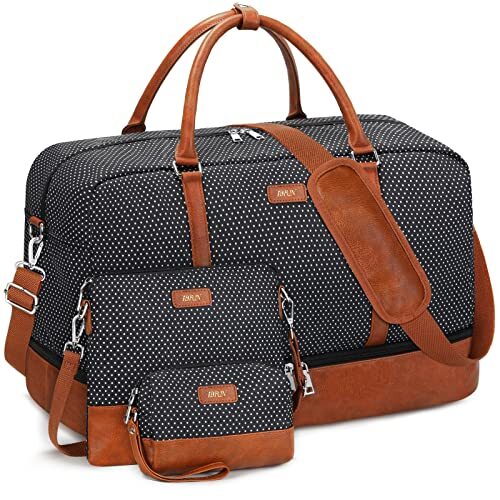 WEEKENDER BAGS with Shoe Compartment for Women Polka Dot 3 Pcs 21 ...