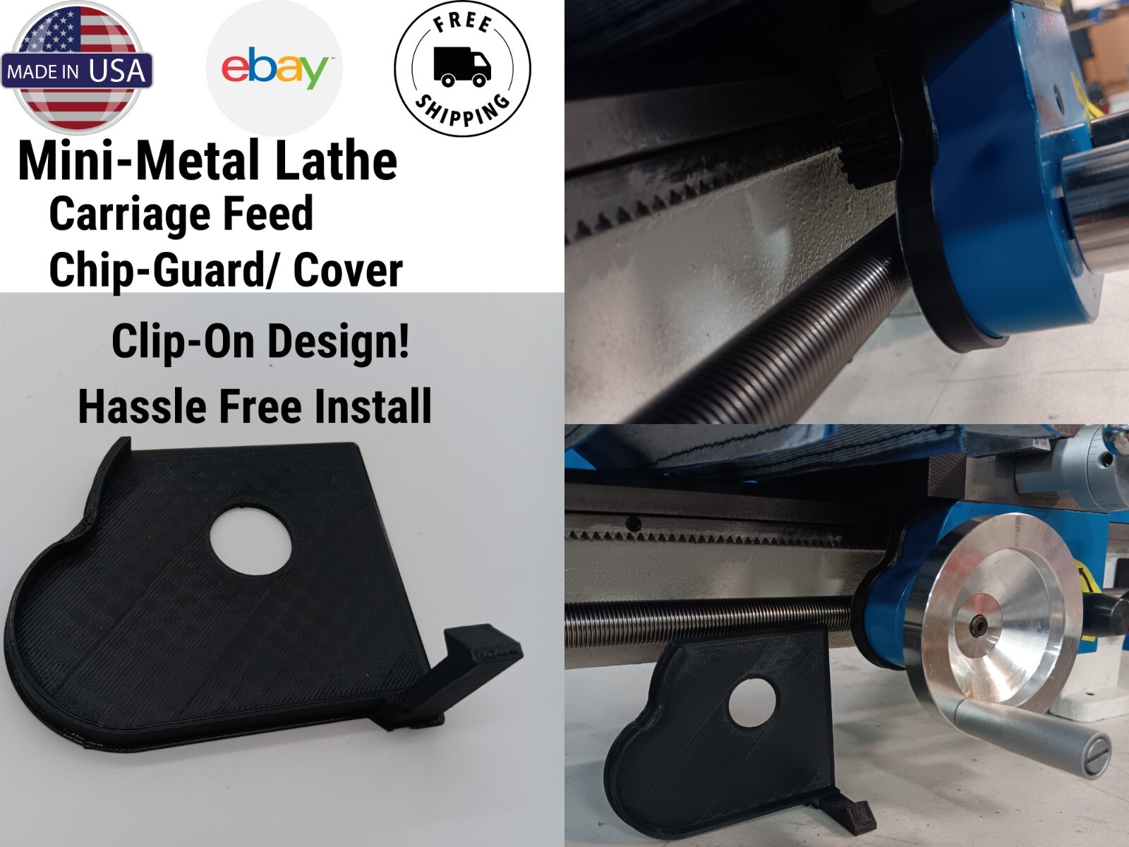 CARRIAGE APRON/ CHIP GUARD, COVER CLIP-ON Mini Metal Lathe, 7x10 7x12 ...