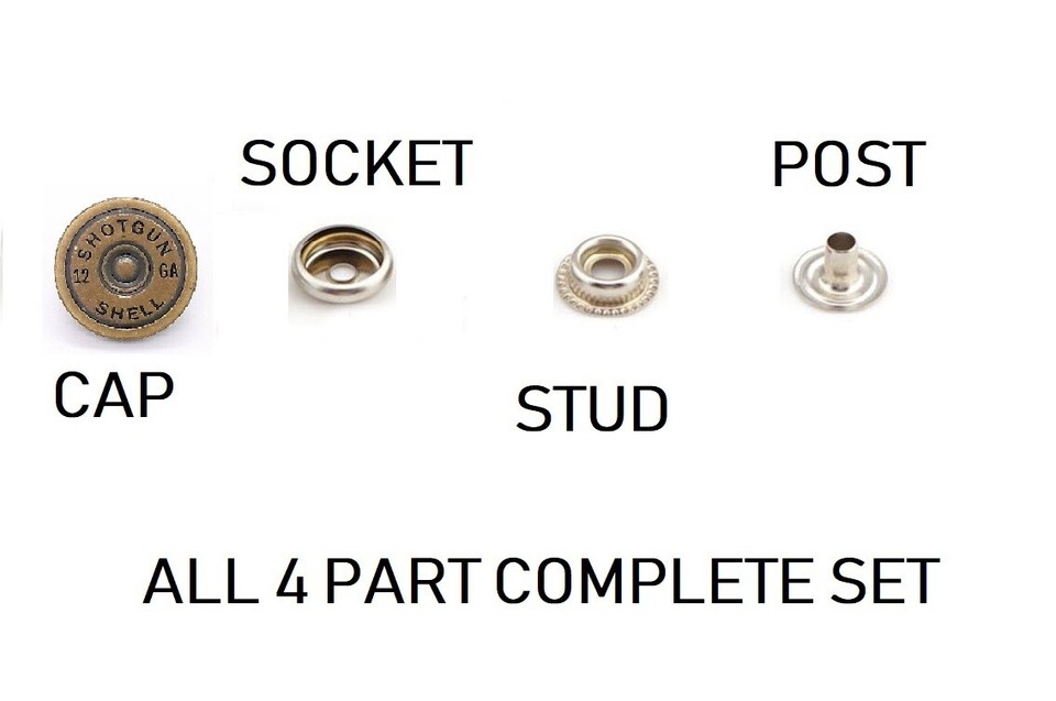 Shotgun Shell Line 24 Snap Button Nickel Decorative Snap Cap Socket ...