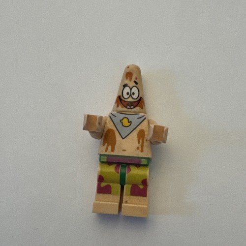 LEGO PATRICK STAR MINIFIG WITH CHOCOLATE ICE CREAM ON FACE SPONGEBOB ...