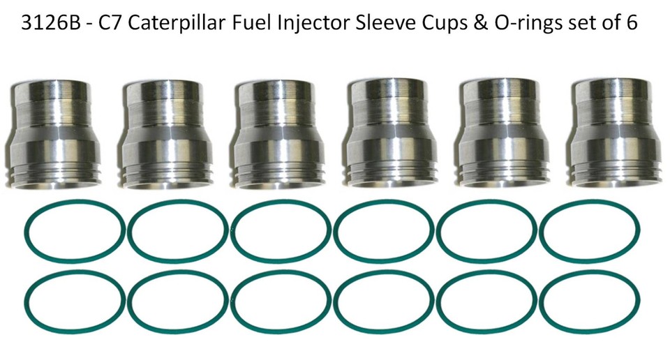 Cat 3126B - C7 Caterpillar Fuel Injector Sleeve Cup With Orings 2272911 ...