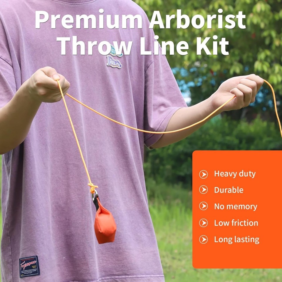 Arborist Throw Line Kit, Arborist Throw Weight and Line Kit, 164’ Ultra ...