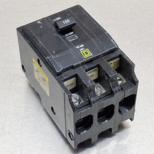 Square D QO3100 3 Pole 100 Amp 240VAC 10kA Plug-On Mini Circuit Breaker ...