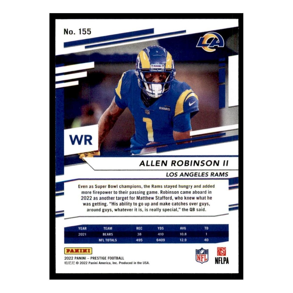 2022 Panini Prestige #155 Allen Robinson II Los Angeles Rams Football ...