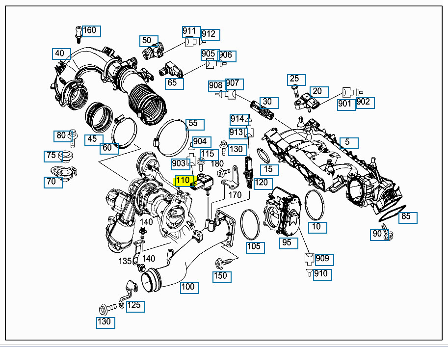 NEW MERCEDES BENZ M274 M270 ENGINE PRESSURE GAUGE CONVERTER A0091532228 ...