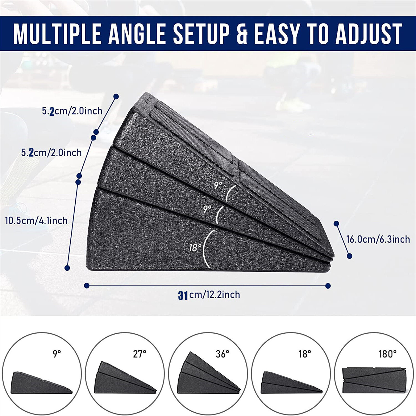 3pcs Wedge Stretch Slant Squat Board Slanting Yoga Block Exercise Gym ...