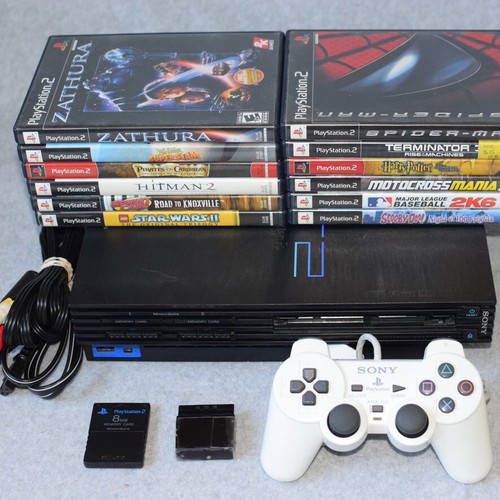 PlayStation 2 PS2 Fat Console System Bundle w Controller 12 Action ...