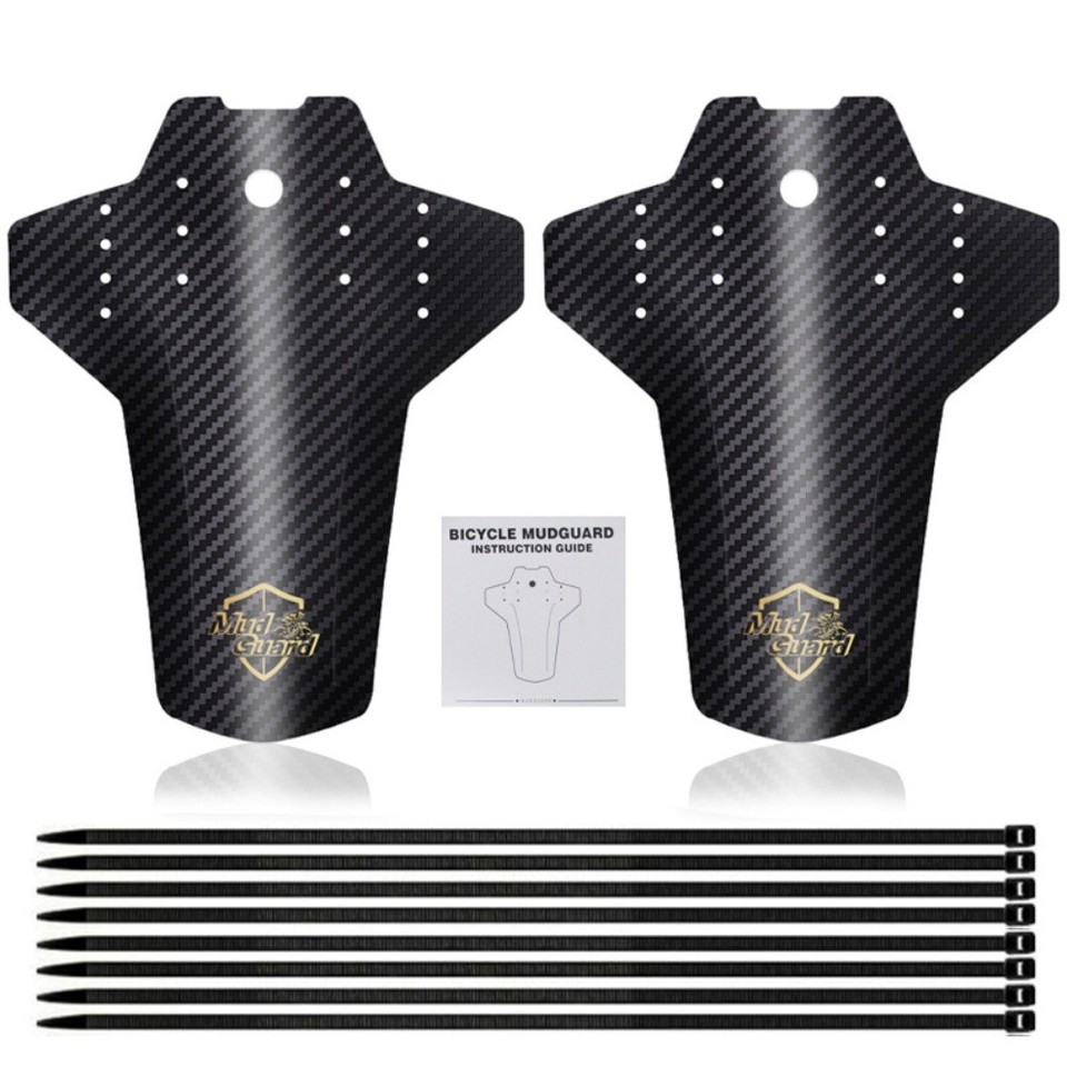 2PCS MTB Mud Guard Carbon Fiber Rear Fender Set Mountain Bike Fender ...