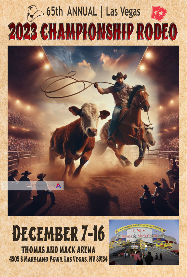 2023 RODEO Championship Poster | 20"x30" | CALF Roper| nfr | #4 in ...