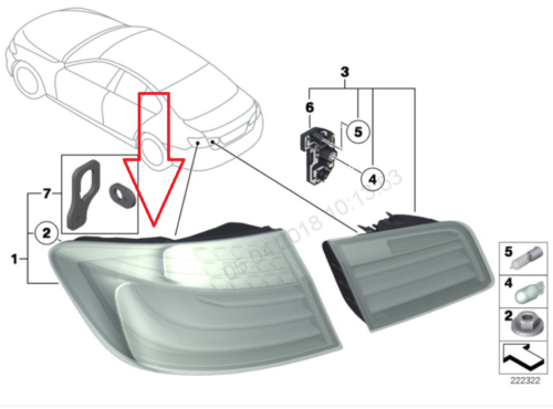 Genuine BMW F10 5 Series Right Rear Light 63217306162 for sale online ...