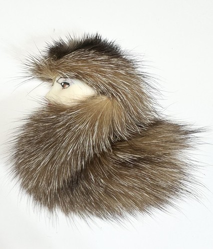 Mink Fur Lady Profile Face Wrapped Stole & Hat Winter Brooch Pin | eBay