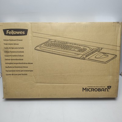 Fellowes 8031207 Deluxe Adjustable Keyboard Drawer w/ Microban & Mouse ...