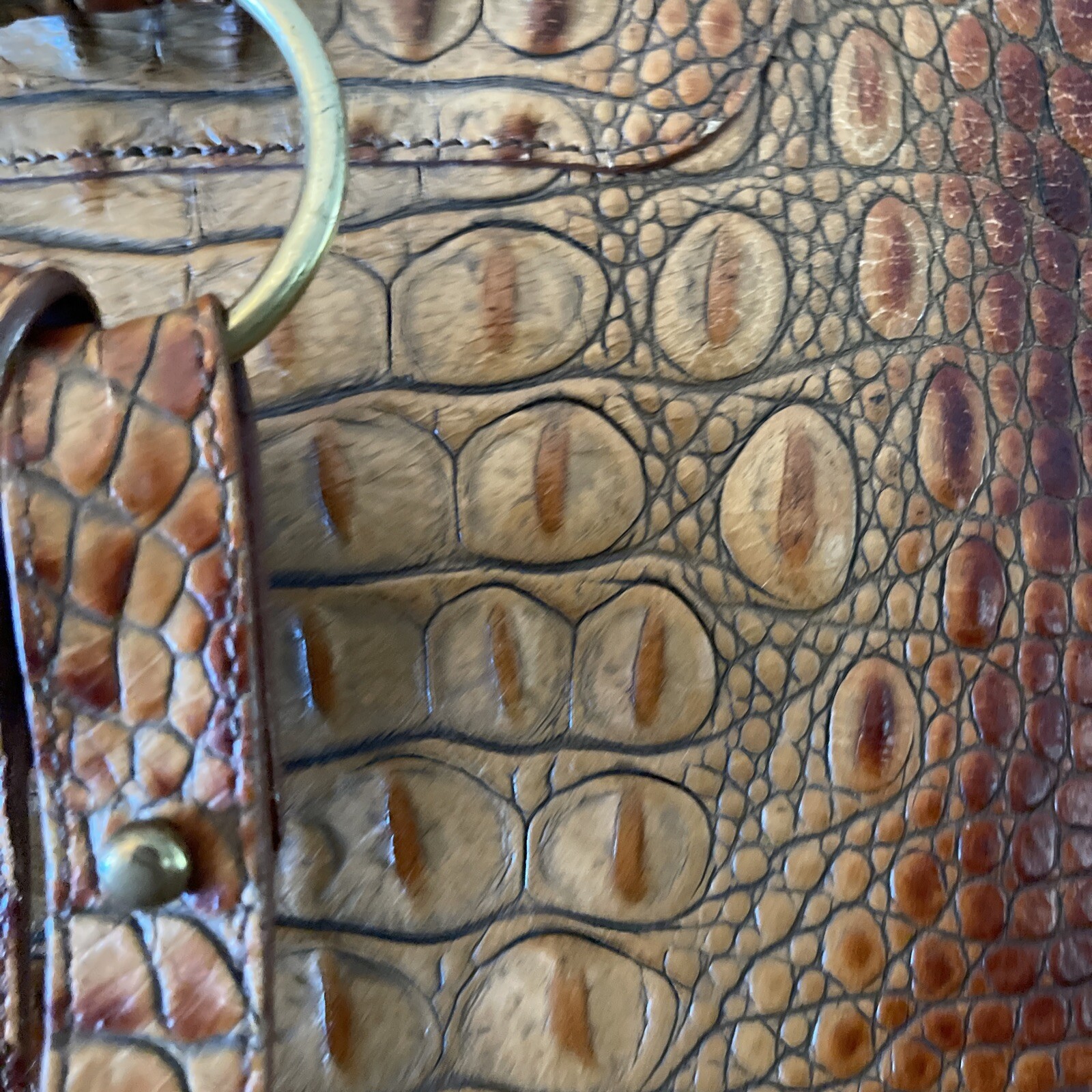 Mini Brahmin Alligator Leather Backpack (Pecan Color) - Gem