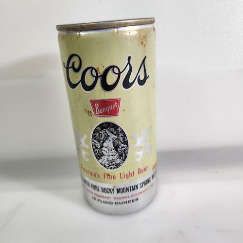 Vintage Flat Pop Top Pull Tab Aluminum Beer Can Coors Light Banquet ...