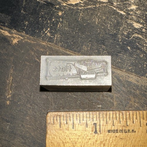 Print Block “ Flats ” Landscape Scene. Lead Print Block Small | eBay