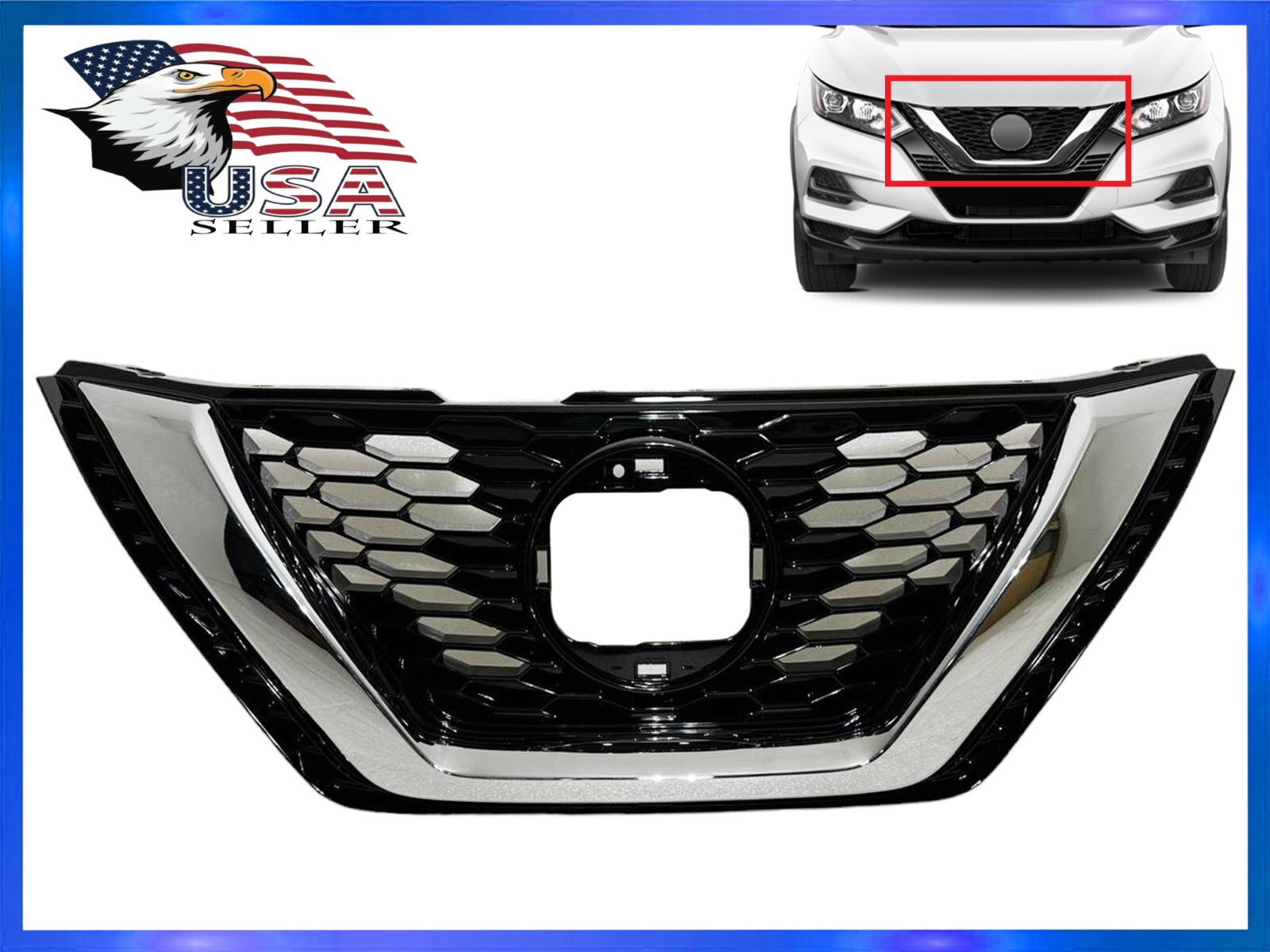 For 2020-2022 Nissan Rogue Sport Front Bumper Upper Grille Chrome 62310 ...