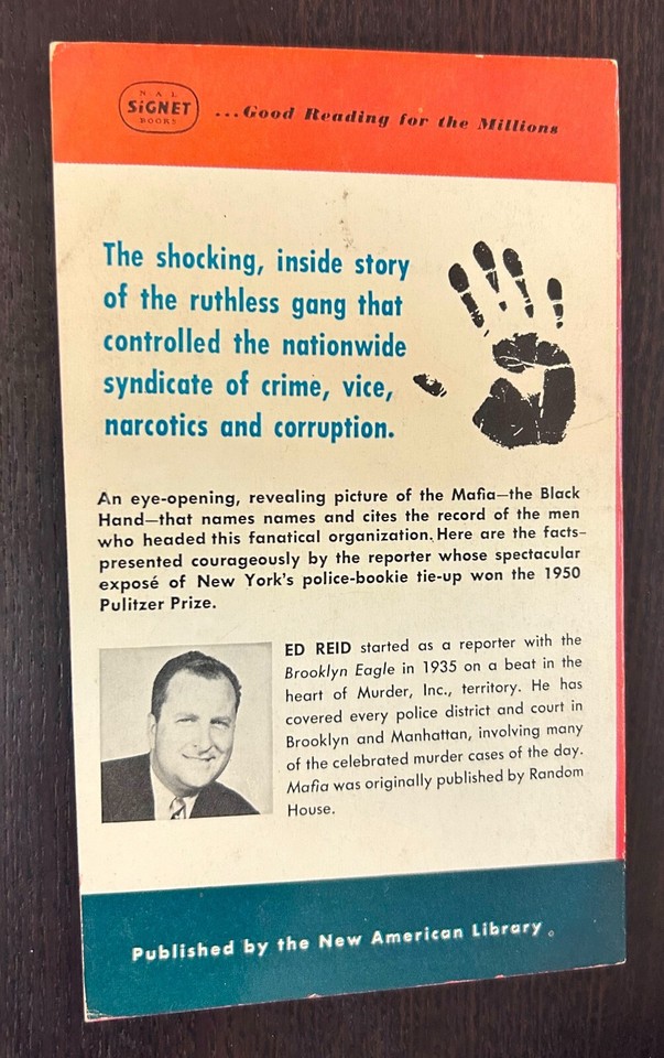 Ed REID -- Mafia (1954 Signet Books) -- Vintage Paperback | eBay