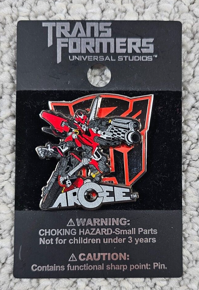 New Universal Studios Hasbro Transformers ARCEE Enamel Logo Pin on Card ...