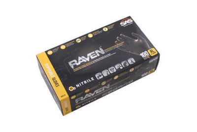 SAS Safety 66519 Raven Powder-Free Disposable Black Nitrile 6 Mil ...