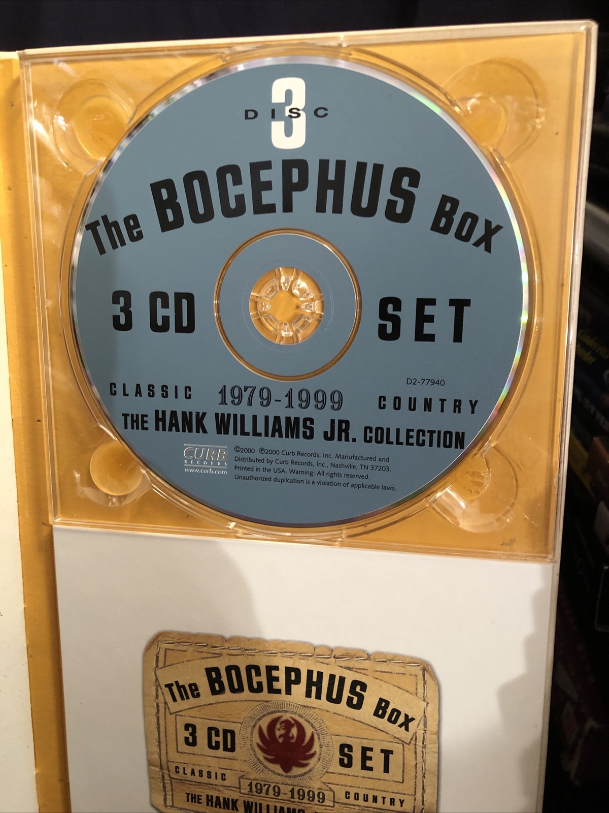 BOCEPHUS BOX 3 CD BOXSET HANK WILLIAMS JR 1979-1999 NEAR MINT FREE SHIP ...