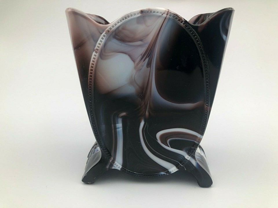 Atterbury Purple Slag Glass Spooner or Vase Antique Ovals | eBay