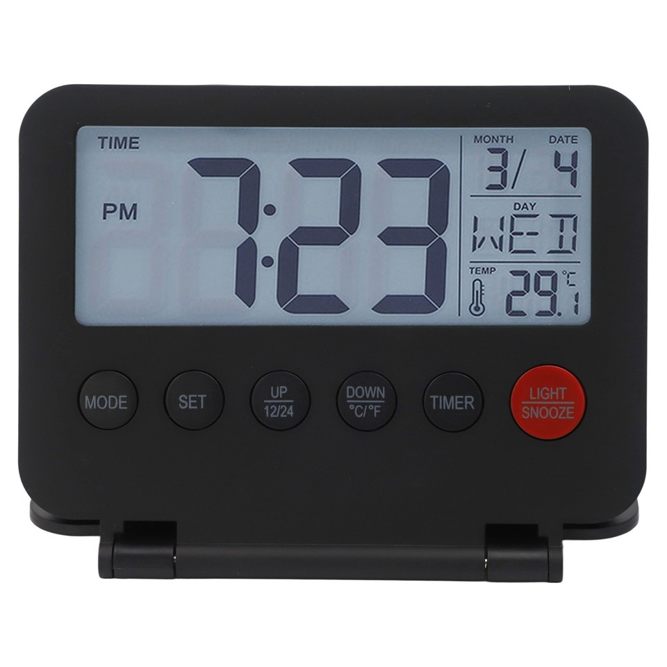 Compact Alarm Clock LCD Screen Lightweight Design Multifunctional ...