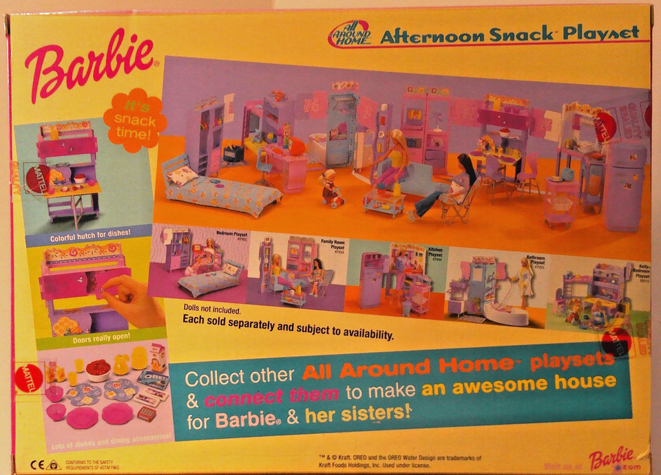 NEW Barbie Afternoon Snack Playset 2001 Mattel All Around Home #47855 ...
