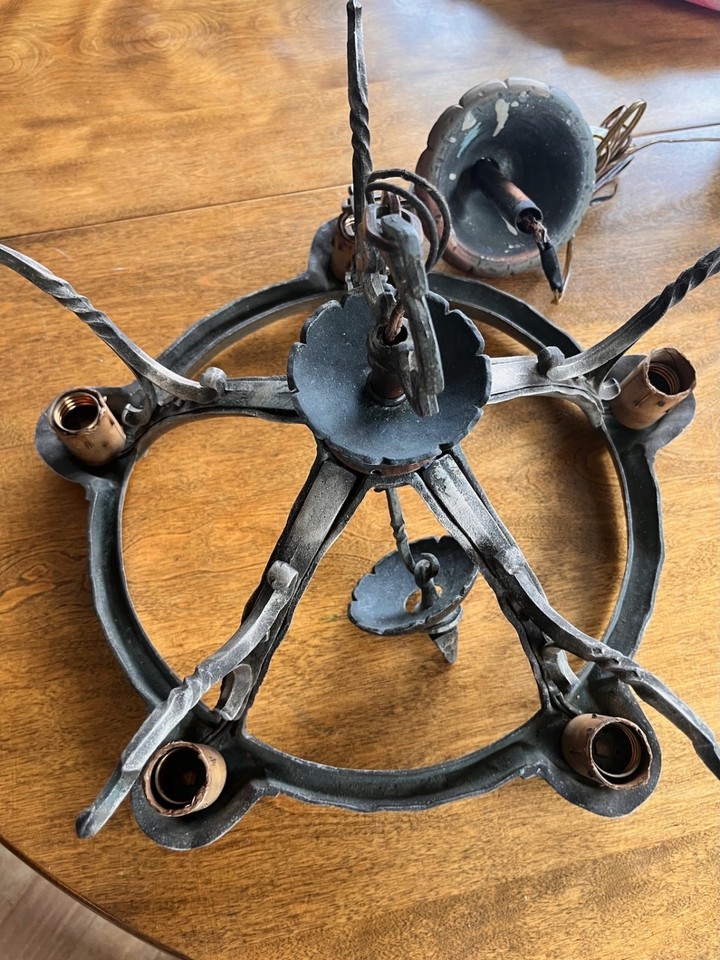 ANTIQUE CHANDELIER-GOTHIC-TUDOR HAMMERED Light FIXTURE | eBay