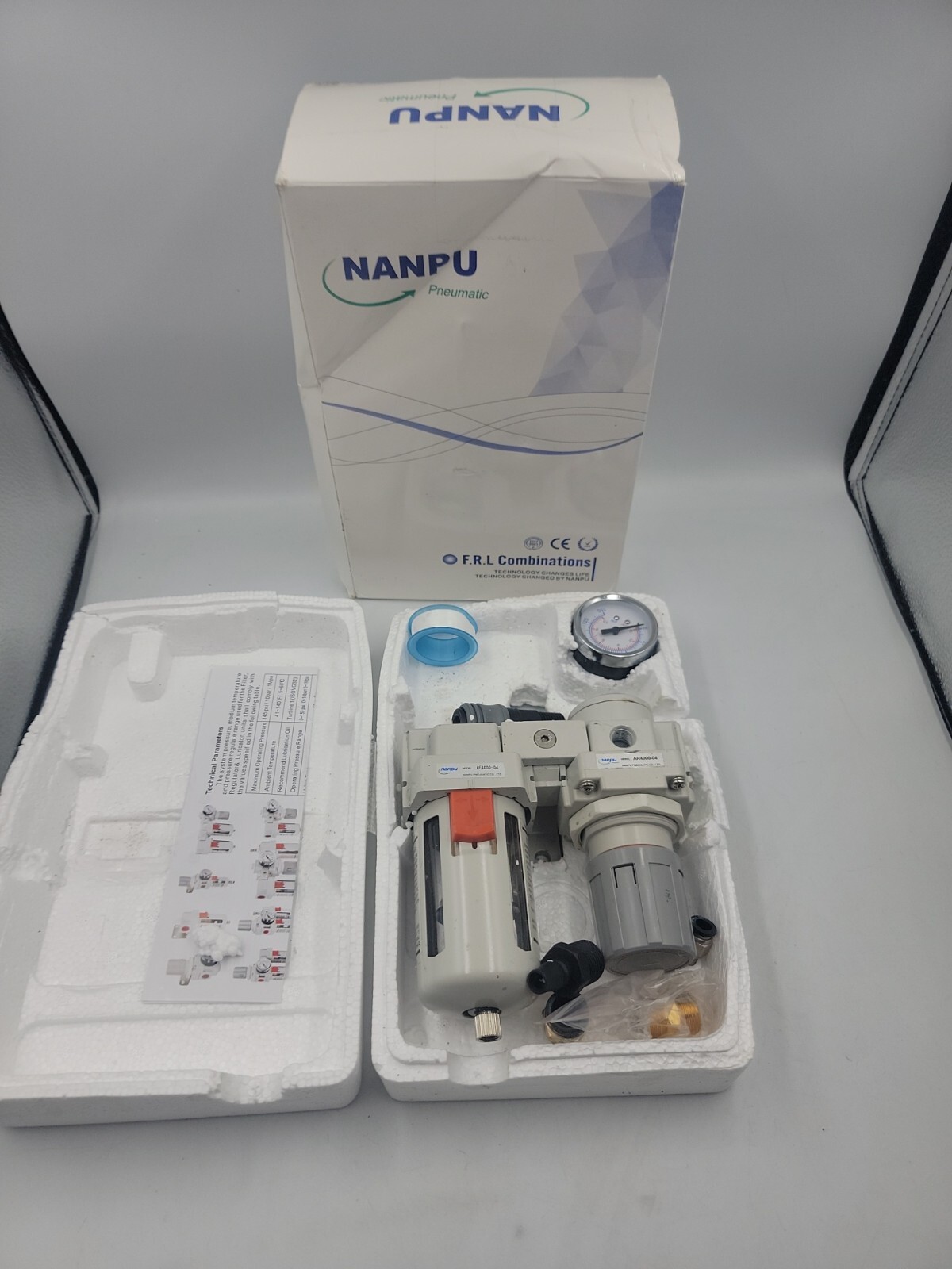 Nanpu Pneumatic AC4010-04 1/2" NPT Compressed Air Filter Regulator ...