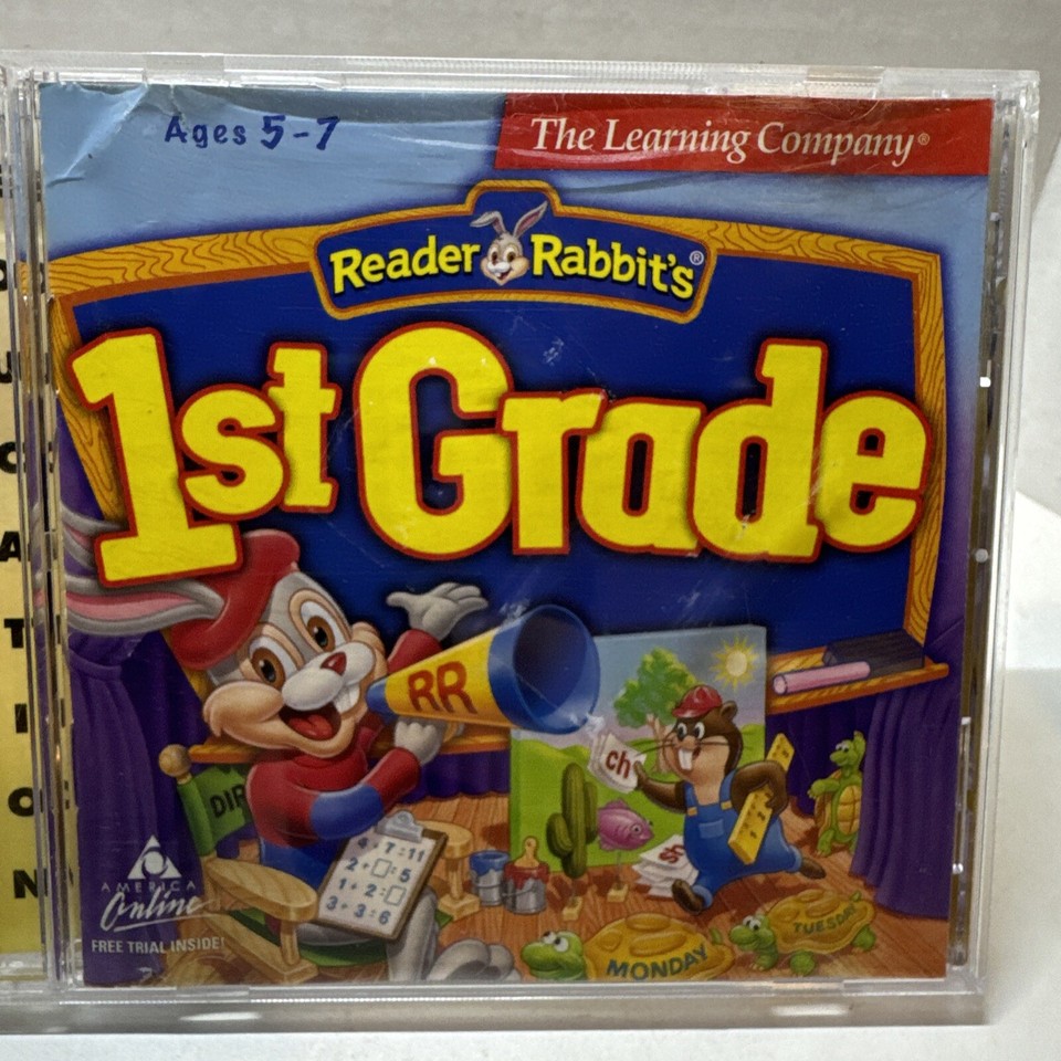 Vintage CD ROM Learning Company 1st Grade Reader Rabbit & Treasure ...