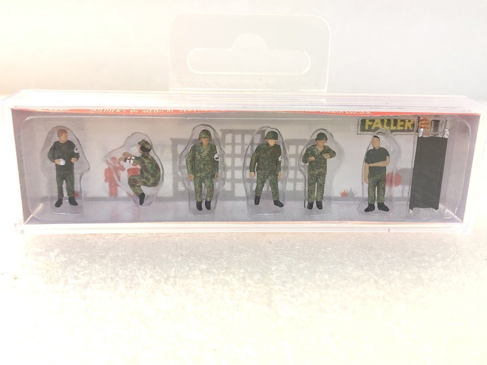 Faller 1/87 HO Scale SOLDIERS IN MEDICAL SERVICES 7pc Military Figures ...