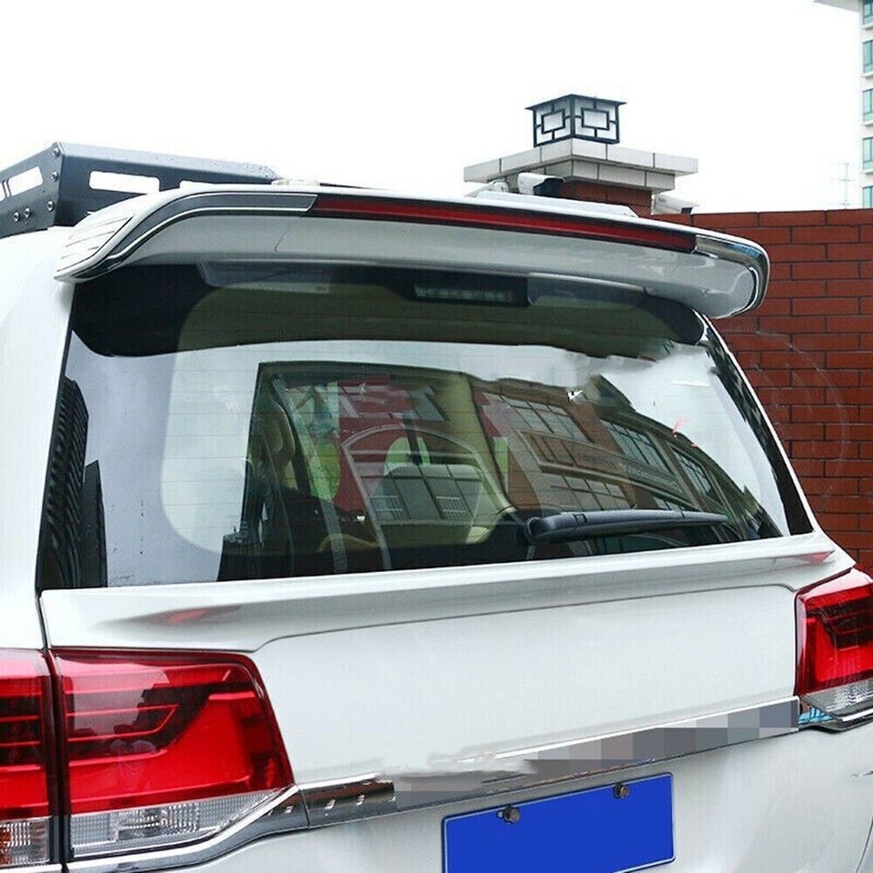 White Rear Roof Visor Spoiler Wing Lip LED Fits For Land Cruiser LC200 ...