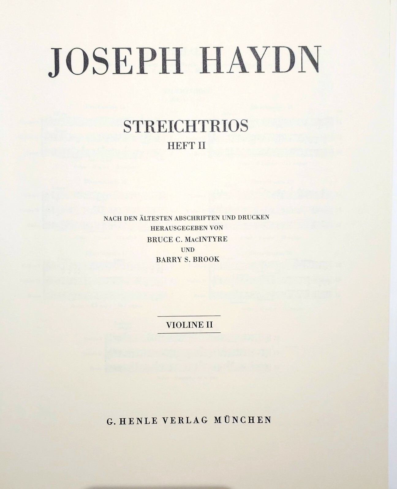 G. Henle Verlag String Trios - Vol. 2 Joseph Haydn Heft II Urtext | eBay