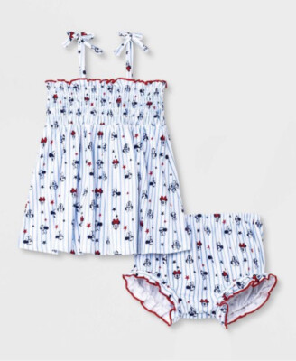 Disney Baby Minnie Mouse Spaghetti Bow Strap Top & Shorts Bottom Set ...