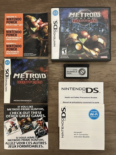 Nintendo DS Metroid Prime Hunters Box, Manuals, & Rumble Pak Only, NO ...