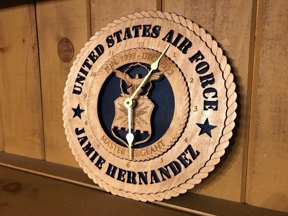 Laser Crafted Gift Award Tribute Clocks Military / Fire / Law ...