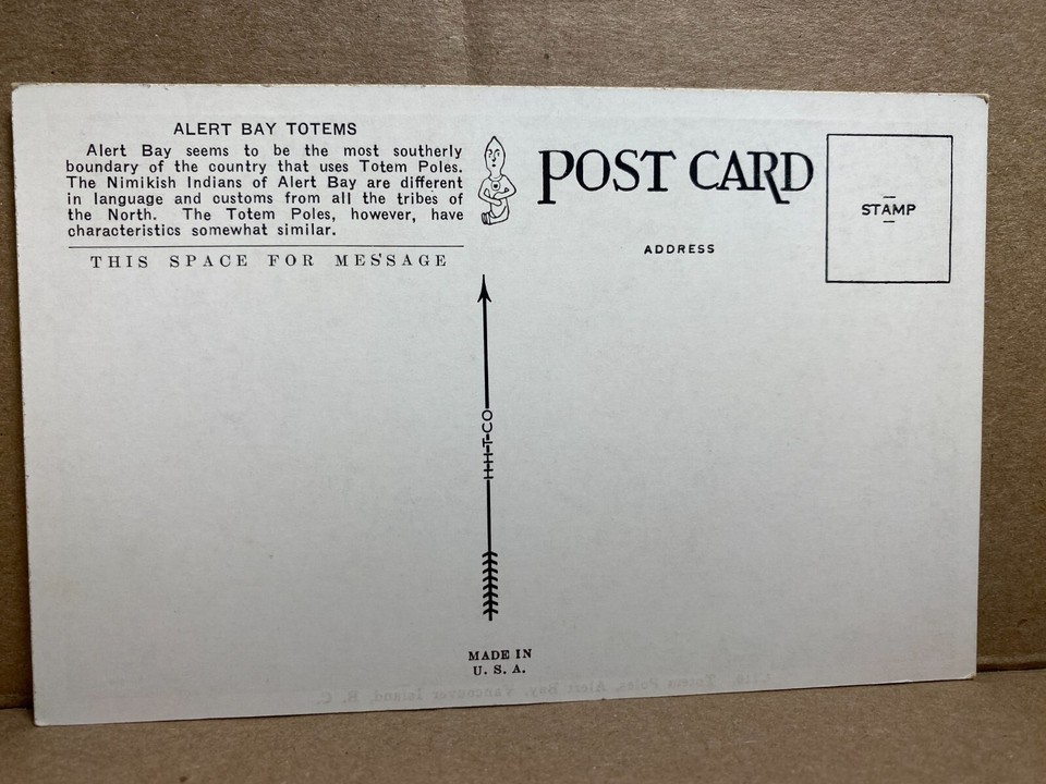 Totem Poles Alert Bay Vancouver Island B. C Vintage Postcard wb 305 | eBay