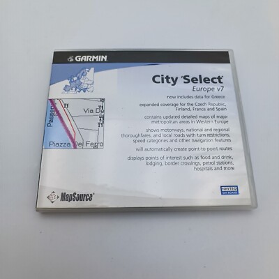 GARMIN Europe v7 City Select Update Charts MapSource on CD | eBay