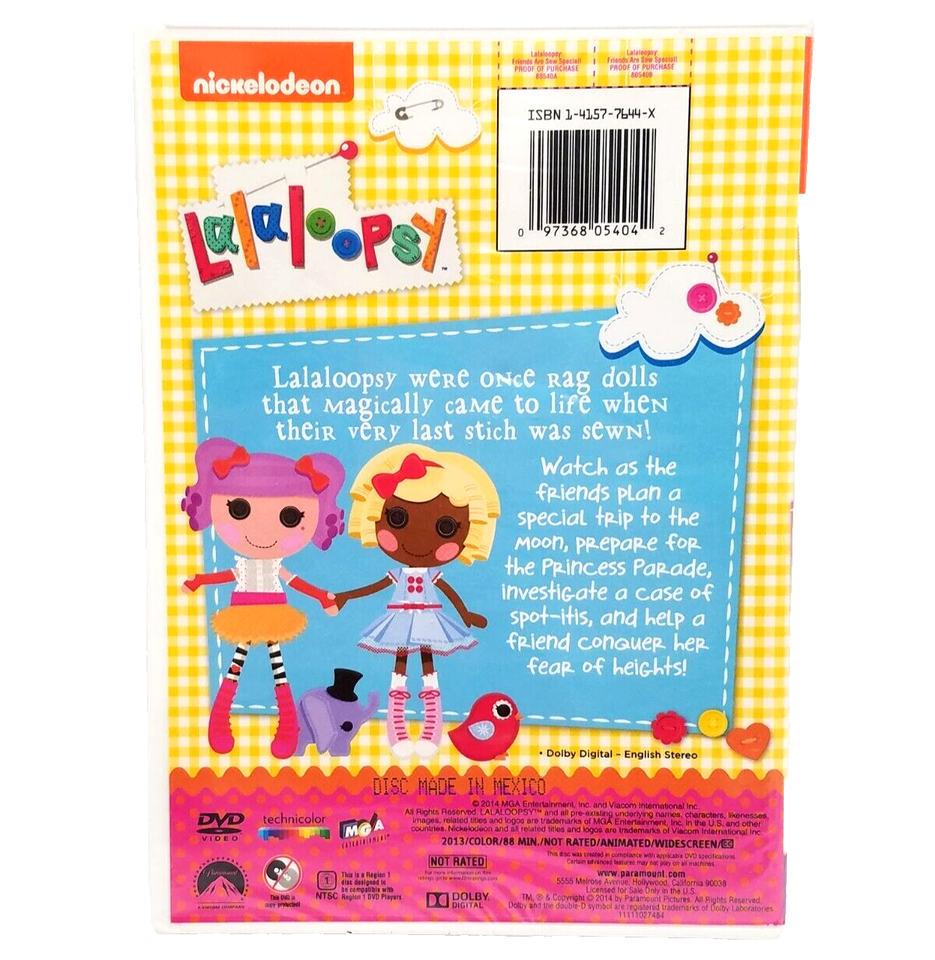 Nickelodeon Lalaloopsy Friends Are Sew Special Dvd 2014 New
