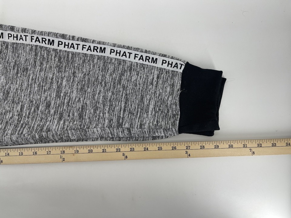 Phat Farm Athletic Joggers Sweat Pants Mens Size Medium Gray Black ...
