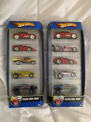 Two Hot Wheels Easter Eggs-Treme 5-Car Packs (w/ Ferrari) | eBay