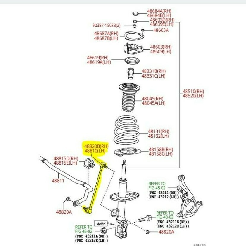 2009-2018 TOYOTA RAV4 GENUINE OEM FRONT STABILIZER SWAY BAR LINKS ...