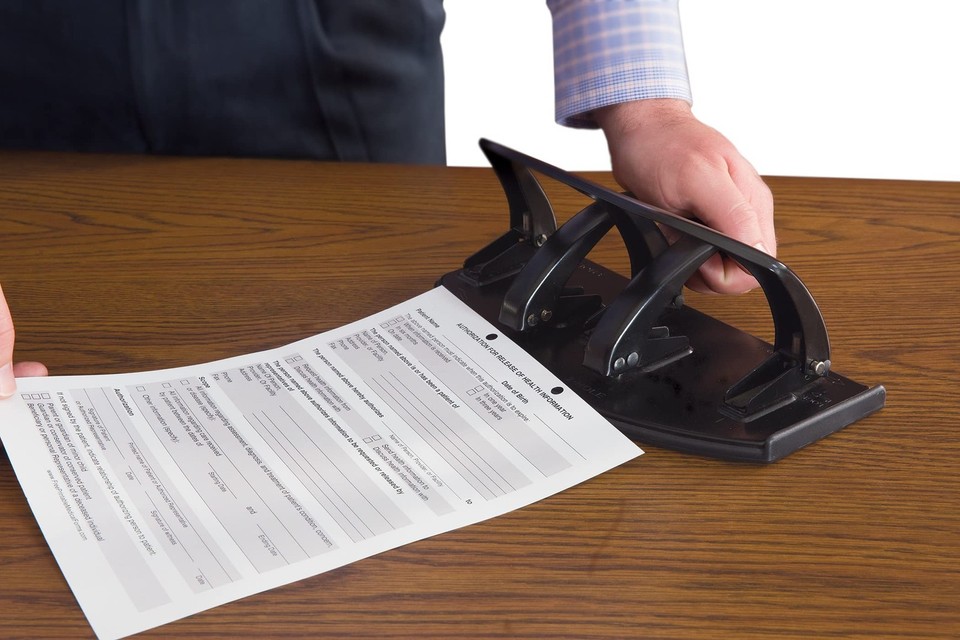 Martin Yale DP20 Paper Punch, Heavy-Duty Two-and Three-Hole Punch ...