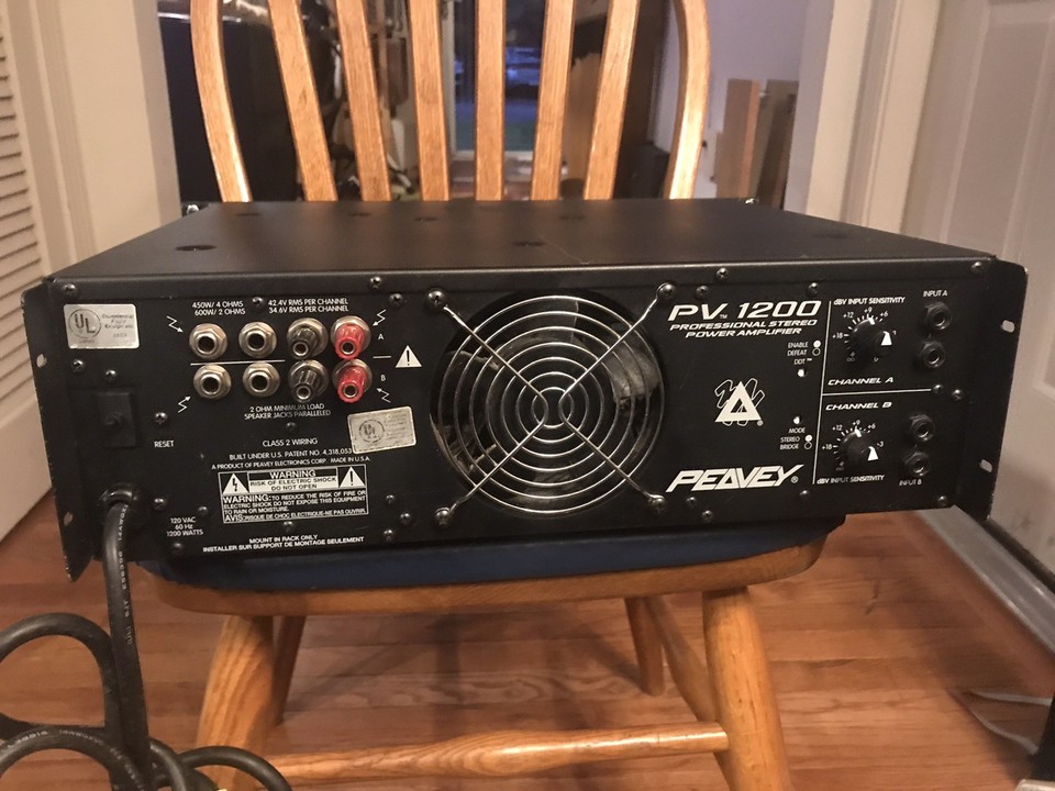 Peavey PV 1200 Professional 600W x 2 Stereo Power Amplifier w/ rack ...