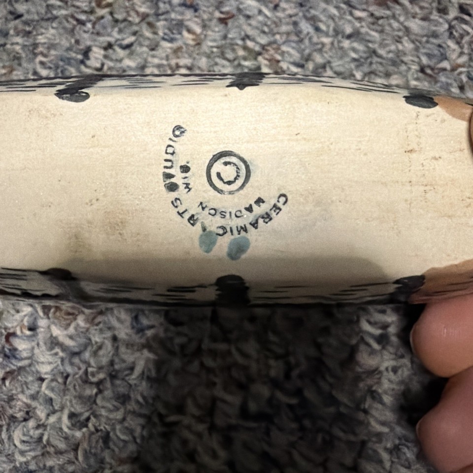 Vintage Wood Carved Totem Pole And Ceramic Canoe | eBay UK