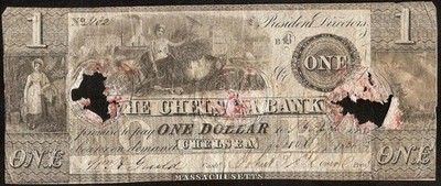 1836 $1 CHELSEA BANK MASSACHUSETTS OBSOLETE CURRENCY OLD PAPER MONEY ...