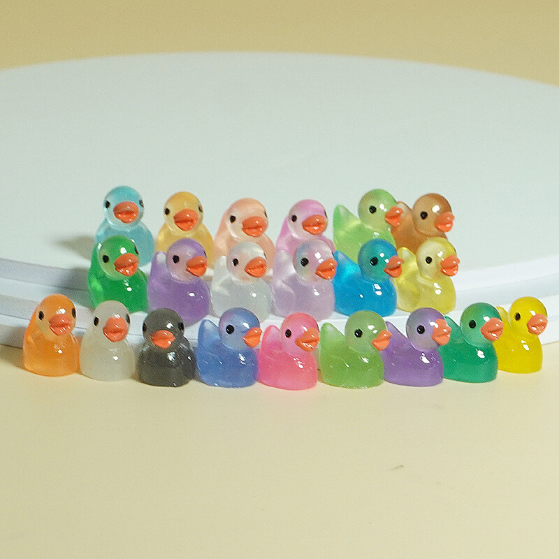 50/100X Mini Tiny Ducks Set Luminous Resin Ducks Christmas Birthday ...