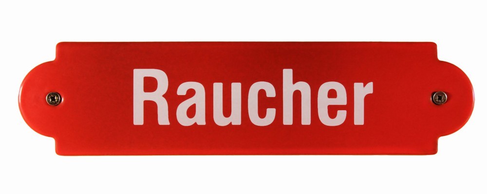 Eisenbahn Schild Raucher 20 x 5 cm Emaille wetterfest und lichtecht ...