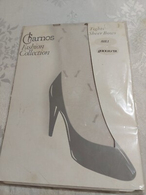 Charnos sheer Bows Patterned Quick Silver nylon tights. Size Small ...